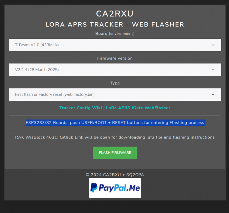 How to Update Your LoRa APRS Tracker Using the Web Flasher – Hamradio.my
